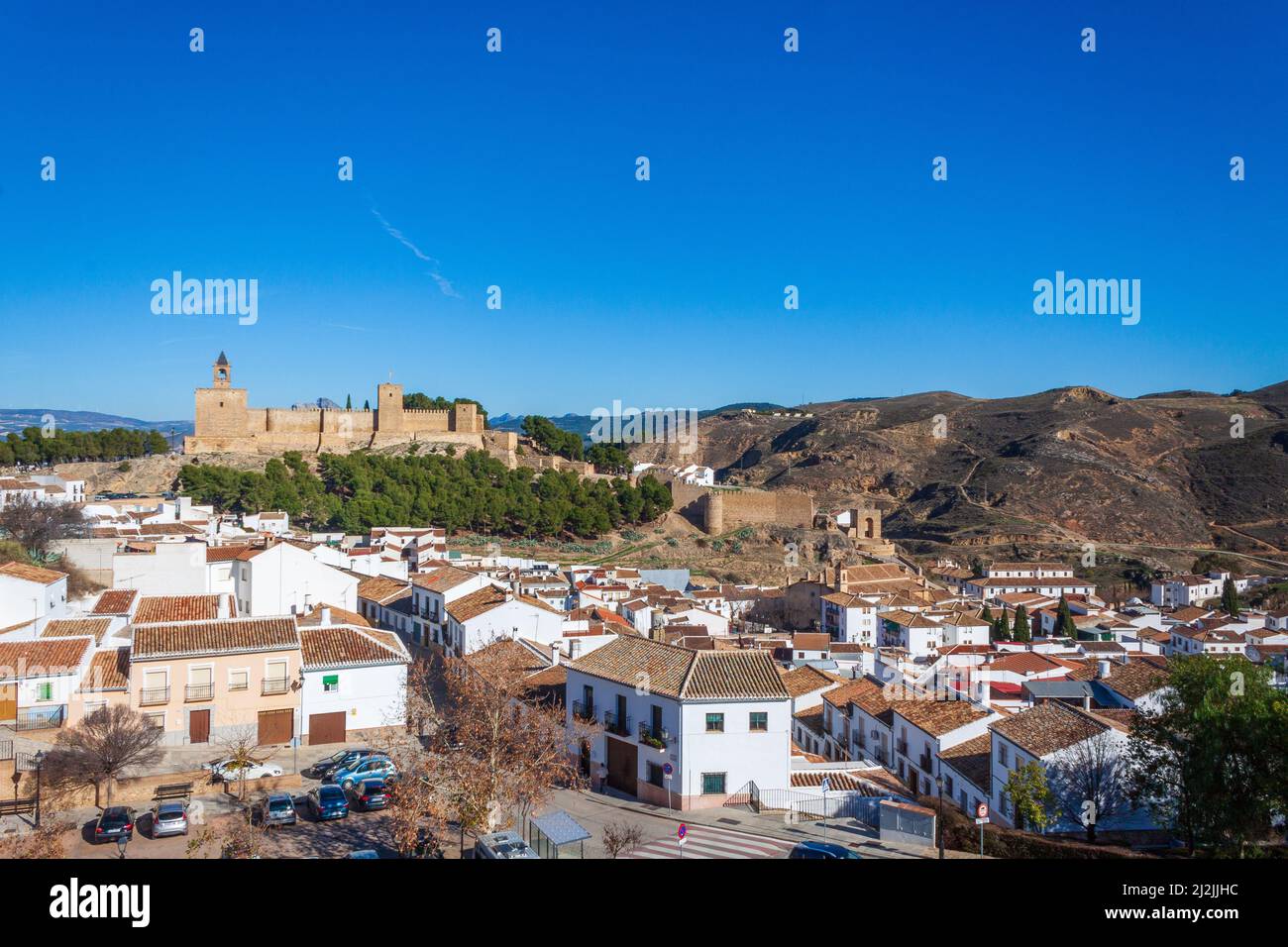 A beautiful aerial shot of the Alcazaba Historical landmark in ...