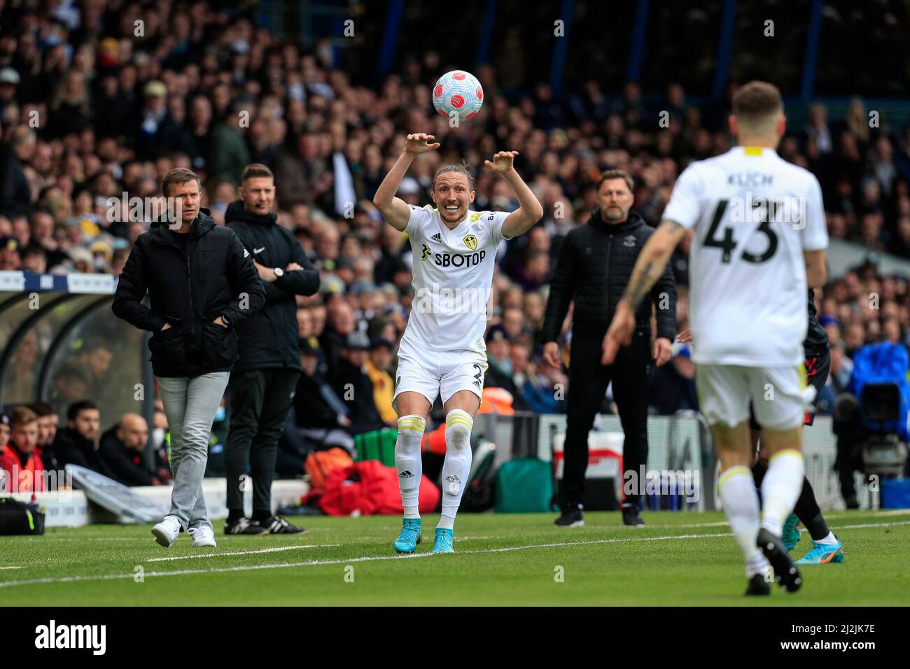 Luke Ayling #2 of Leeds United with the throw in Stock Photo - Alamy