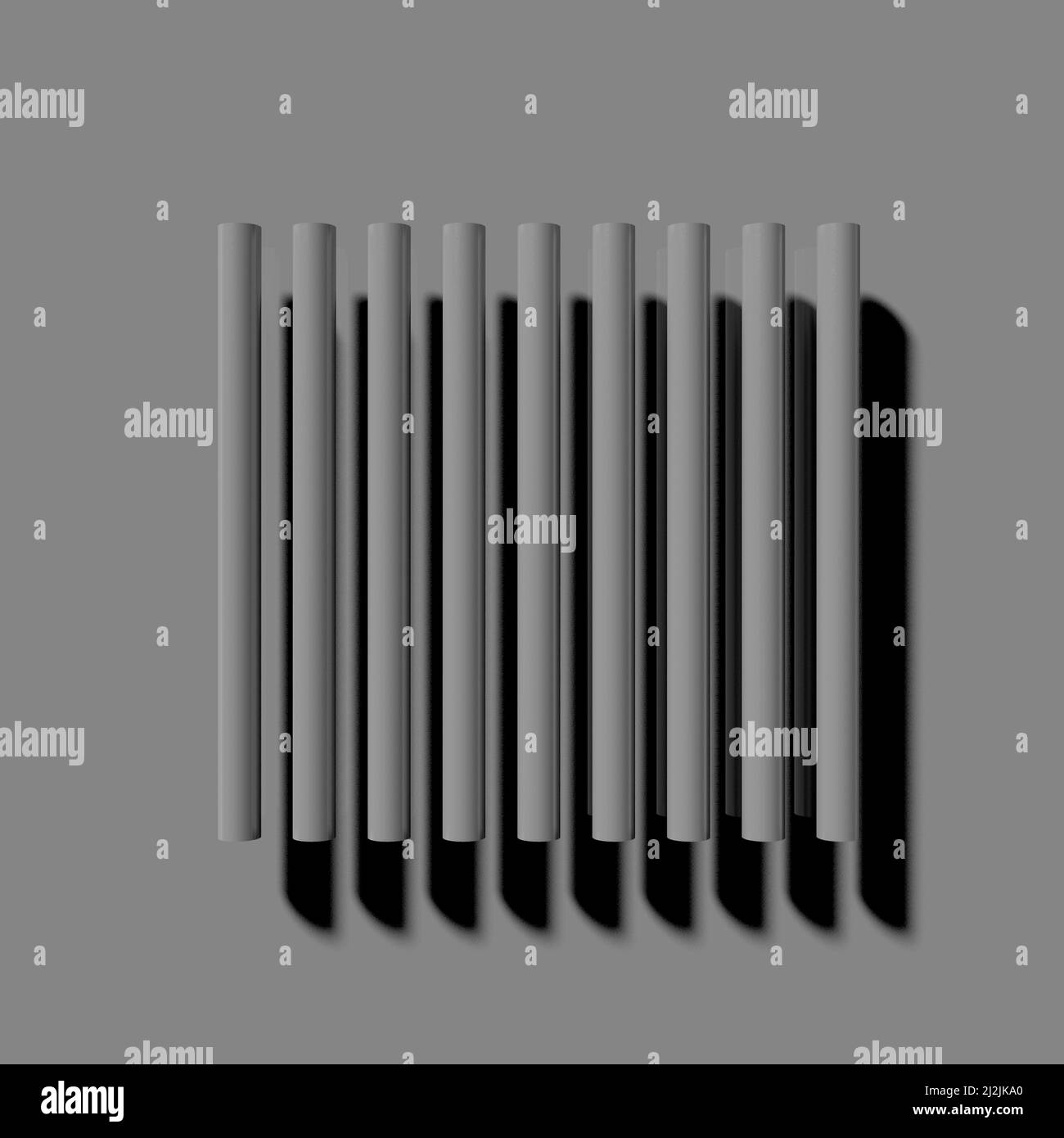An illustration 3d render design of gray columns with shadow on ...