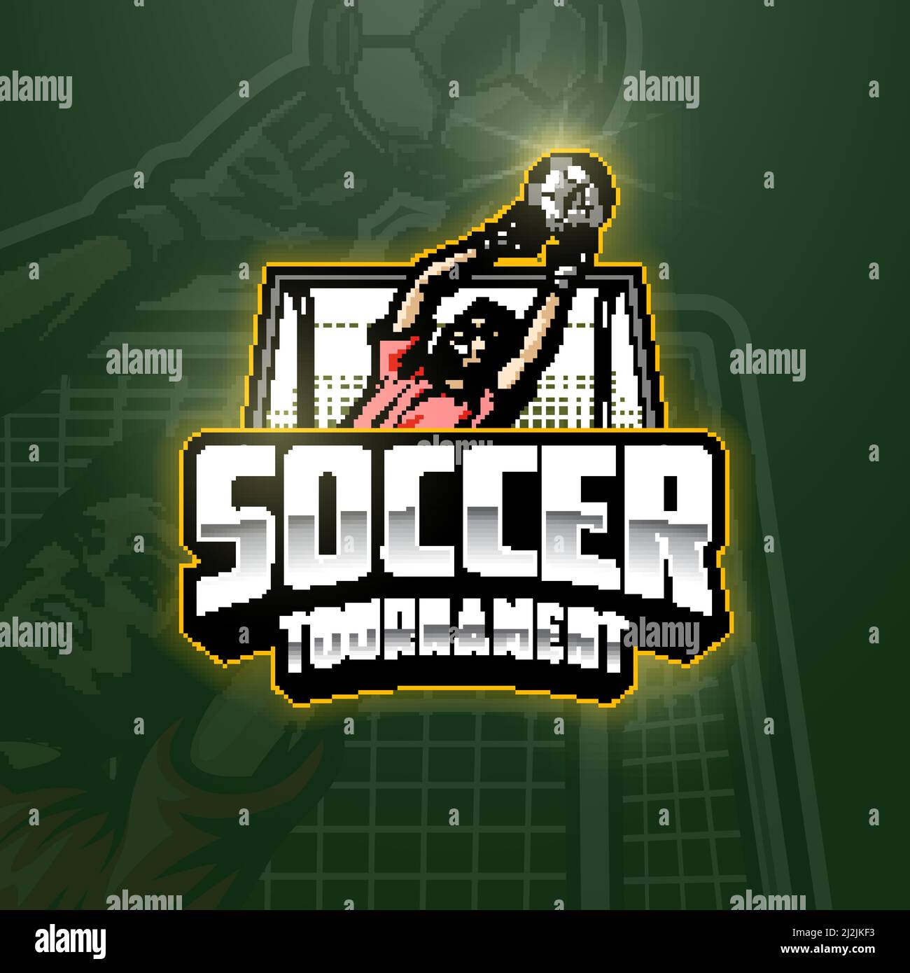 Soccer goalkeeper emblem in modern shinny style. Vector illustration ...