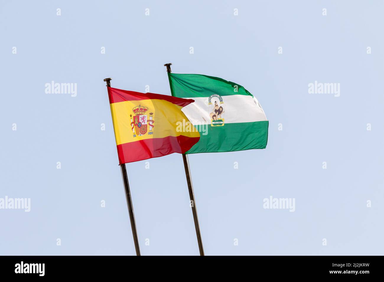 Flag of the region of andalusia hi-res stock photography and images - Alamy