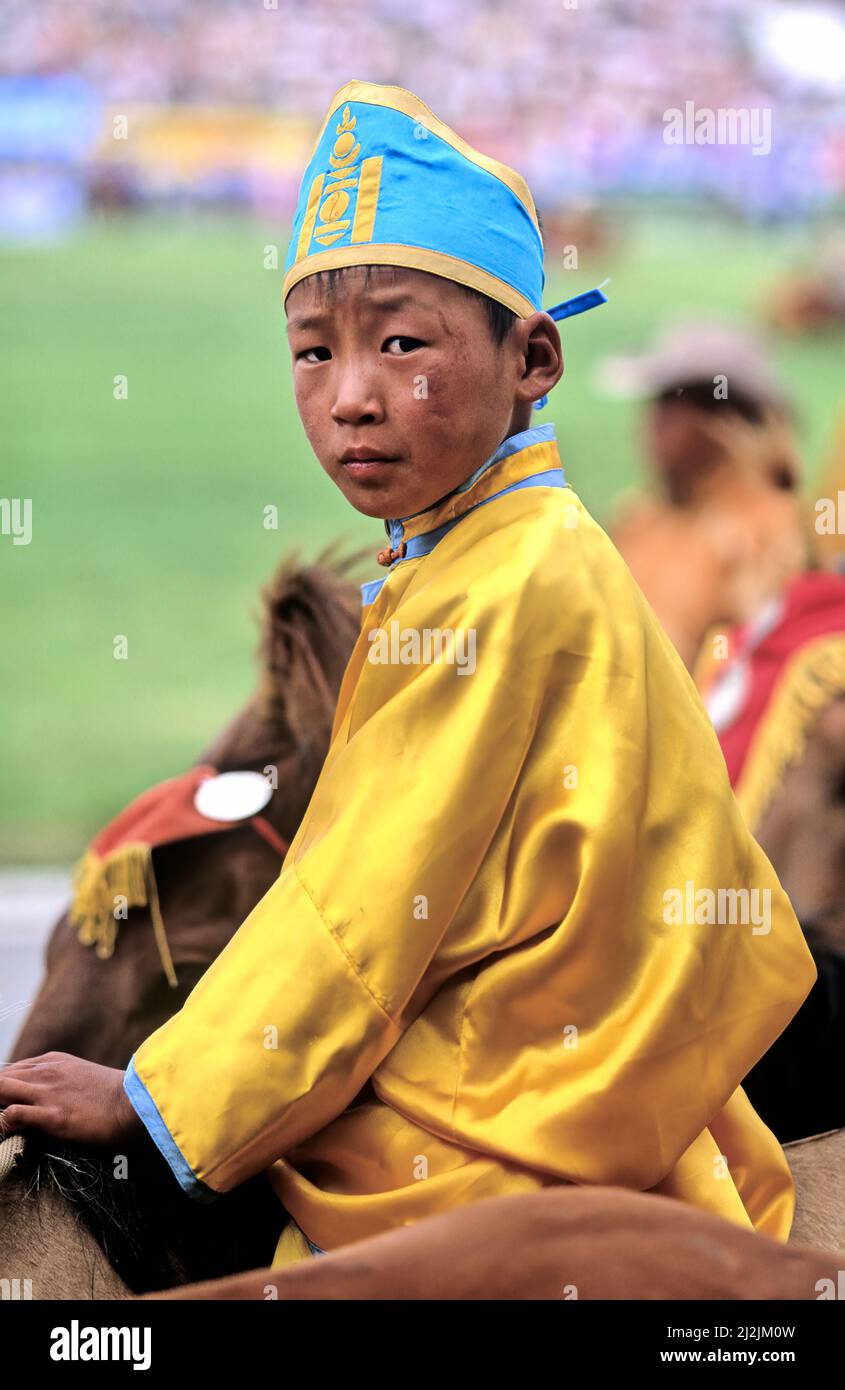 Ulaanbaatar stadium, Mongolia. Naadam is a traditional type of festival ...