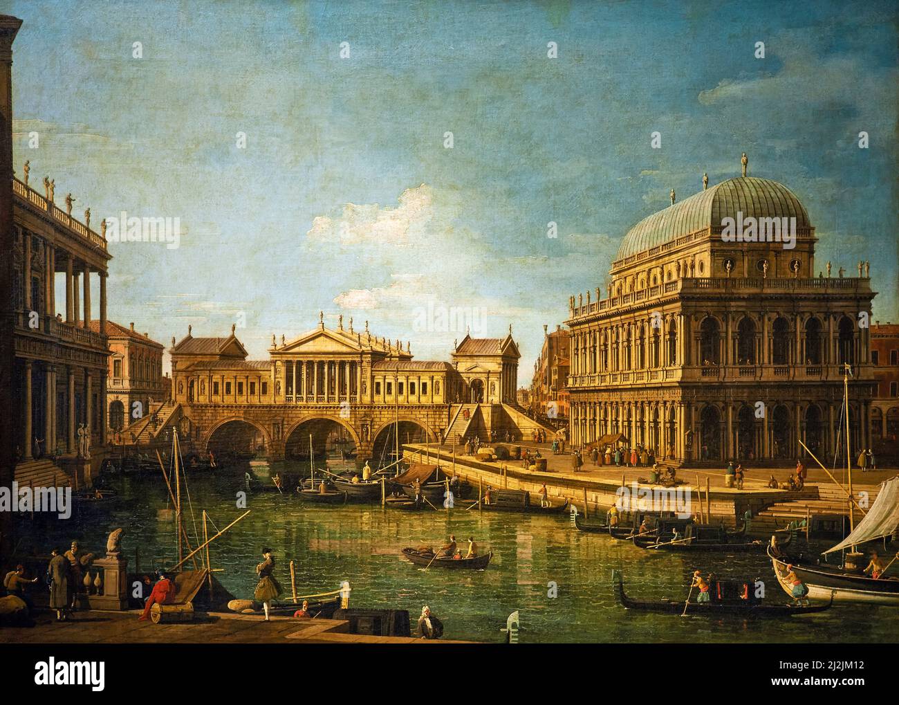 Capriccio with Palladian Buildings - oil on canvas - Antonio Canal ...