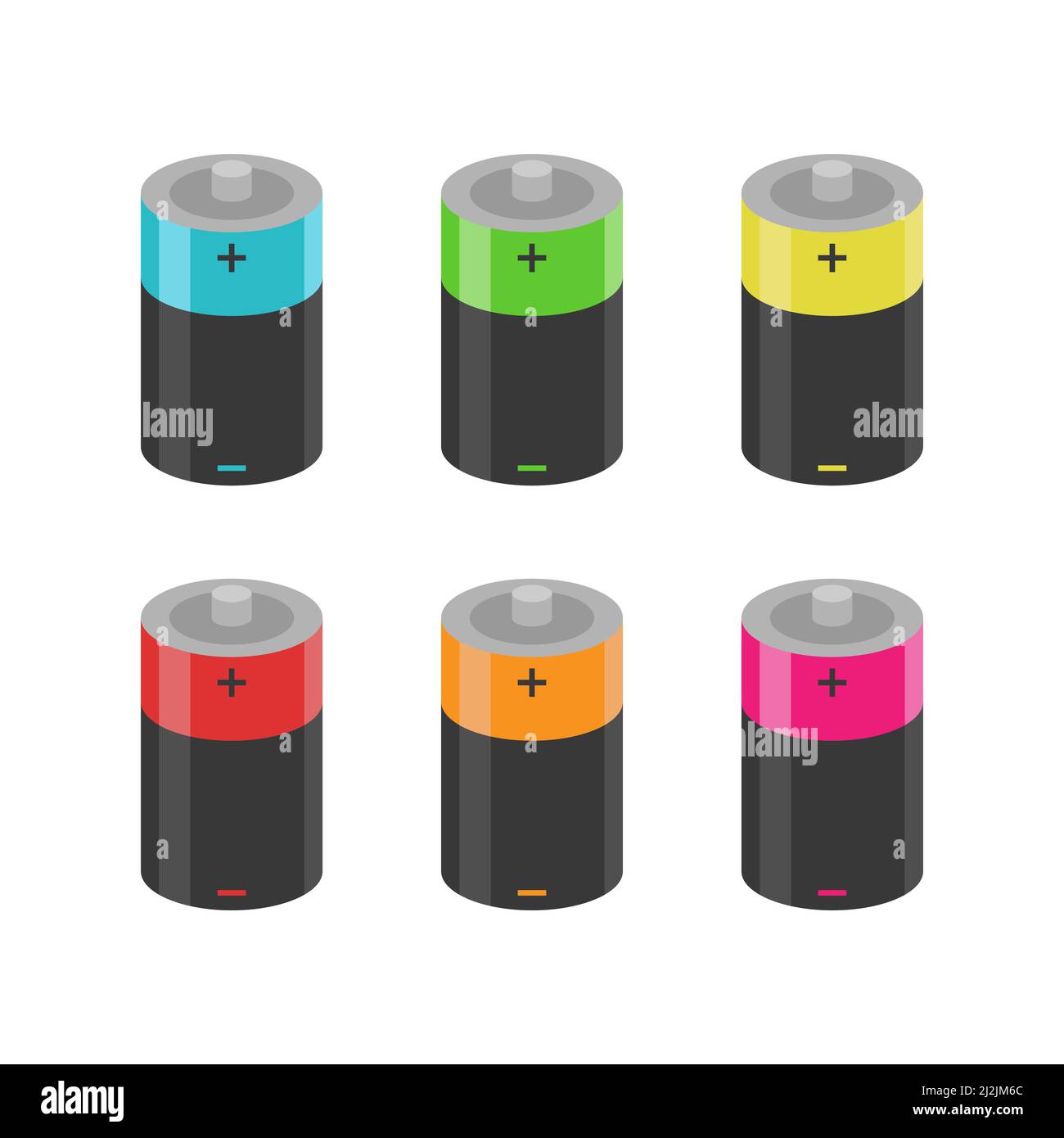 Battery vector icon set on white background Stock Vector Image & Art ...