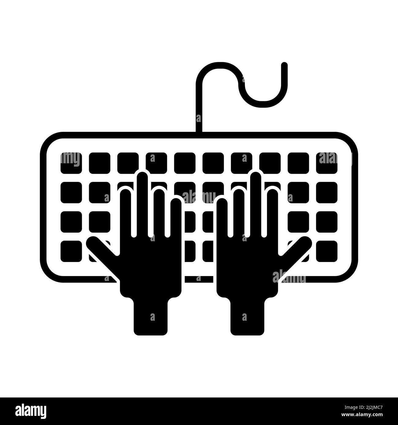 Keyboard and hands vector icon on white background Stock Vector Image ...