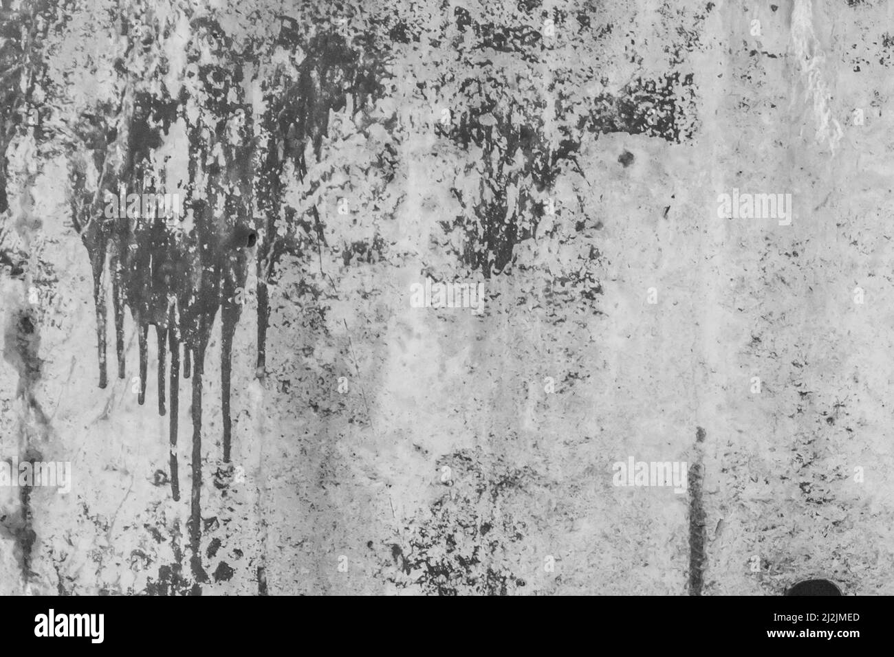 Black painted concrete surface old stained paint wall grey texture ...