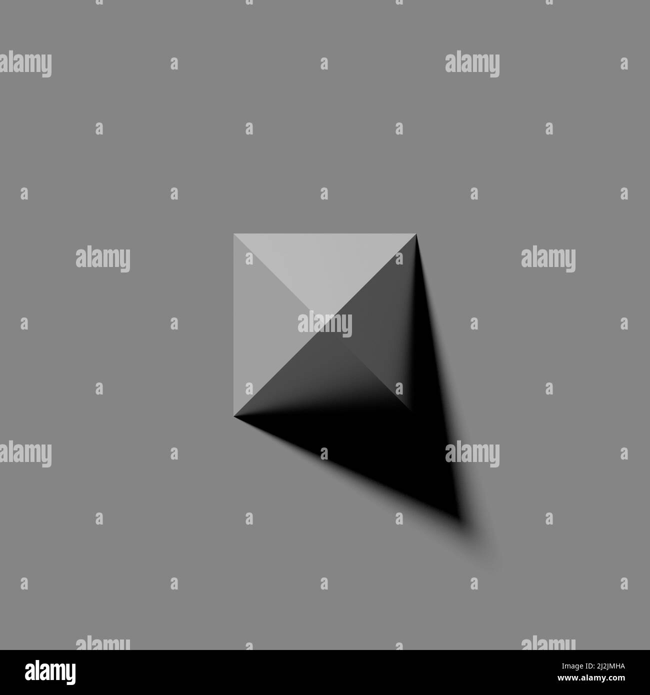 An illustration 3d render design of gray pyramid with shadow on ...