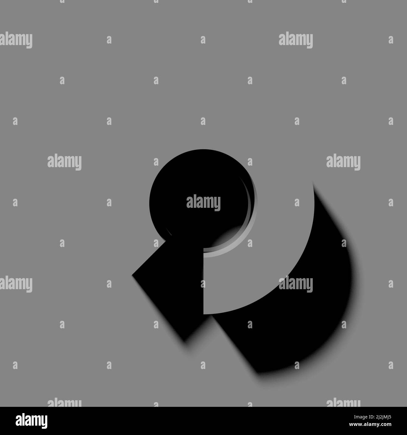 An illustration 3d render design of gray letter C with shadow on ...