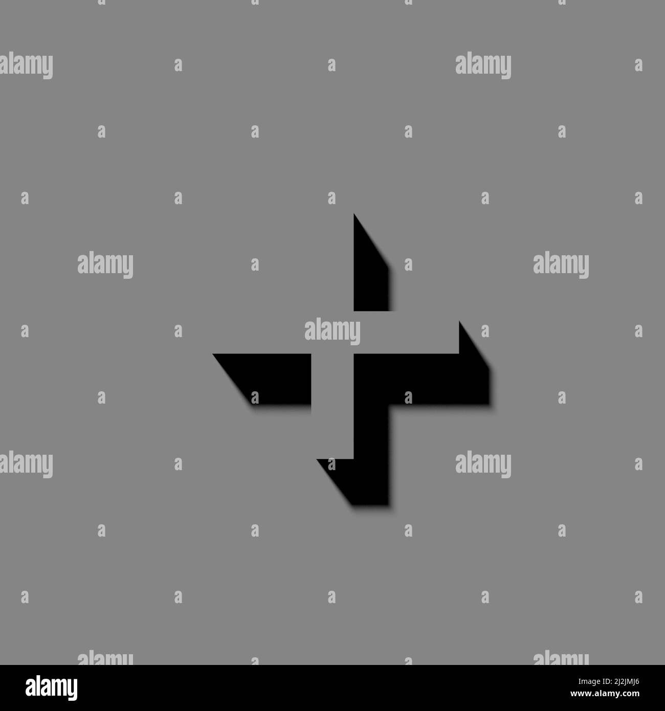 An illustration 3d render design of gray plus sign with shadow on ...