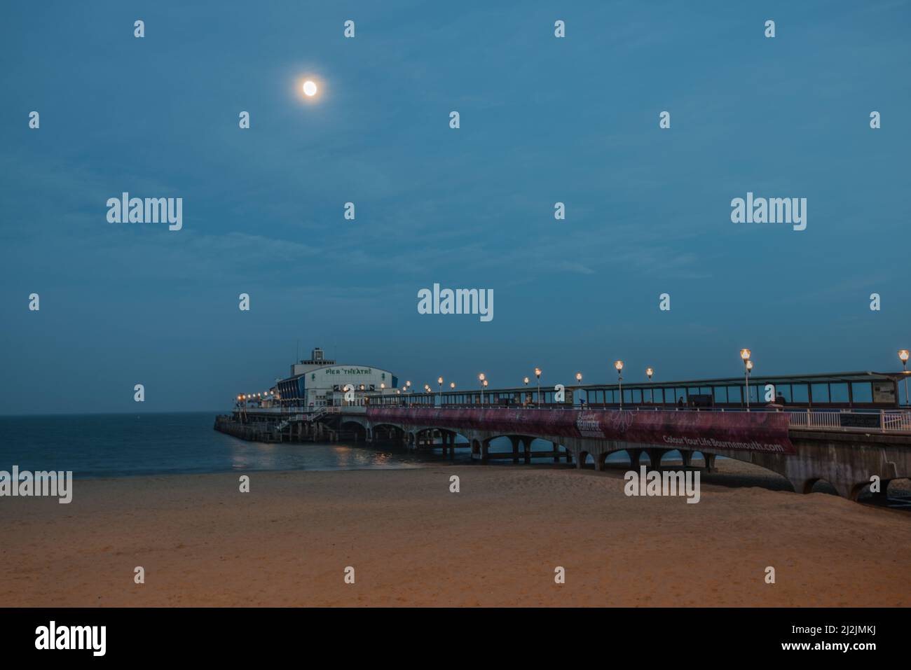 Bournemouth pier moon hi-res stock photography and images - Alamy