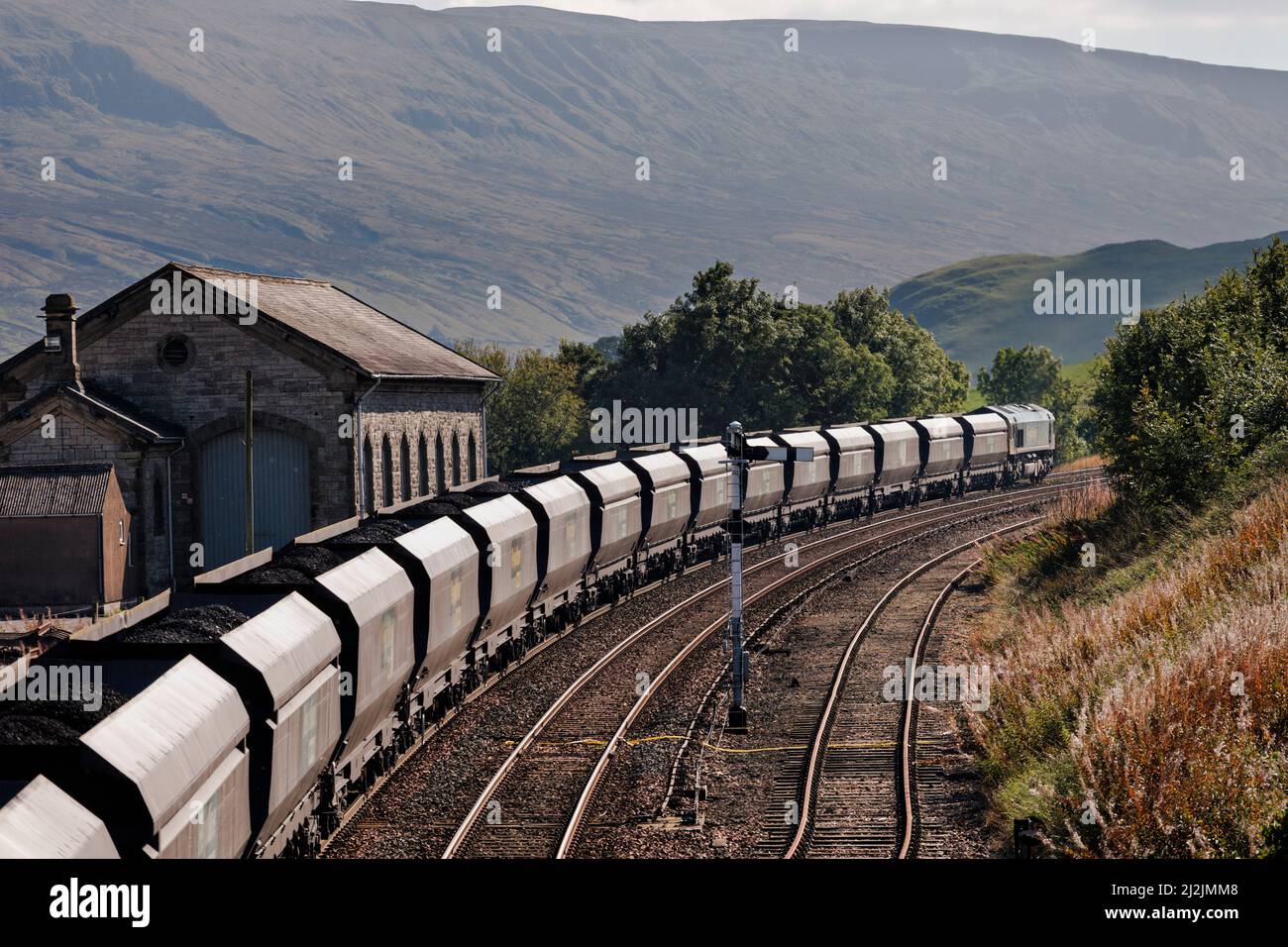 Freightliner merry go round coal train passing through Kirkby Stephen ...