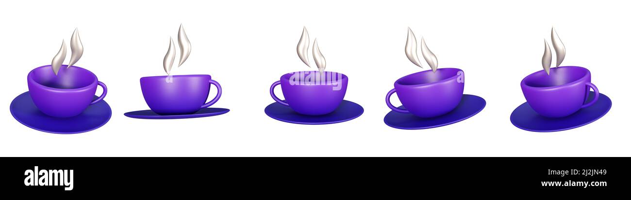 3d render illustration of coffee cup in banner composition. Template ...