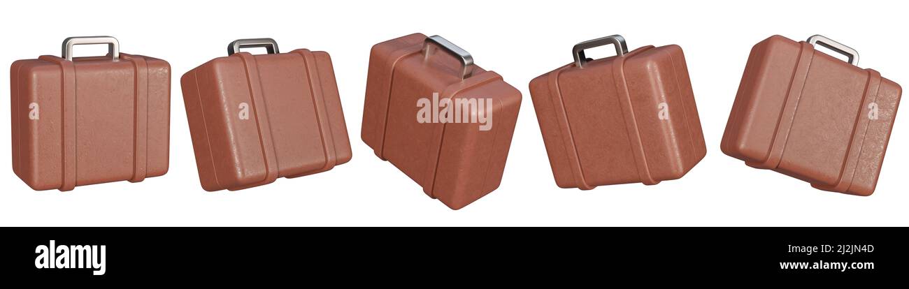Set of realistic business brief case isolated on white background ...
