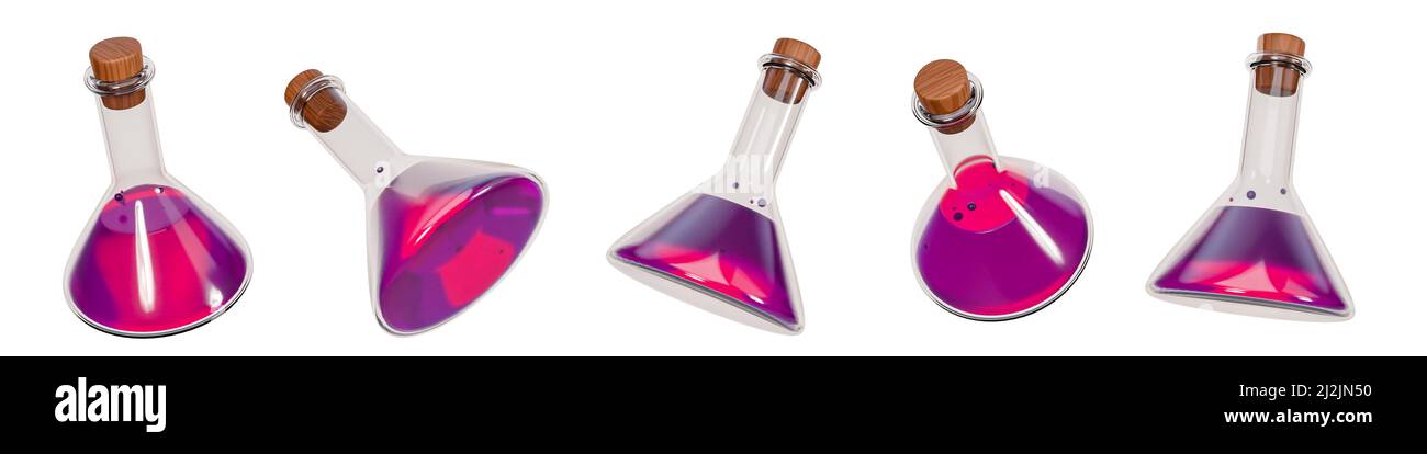 Realistic medical pharmaceutical bulb icons. Flasks for chemical ...