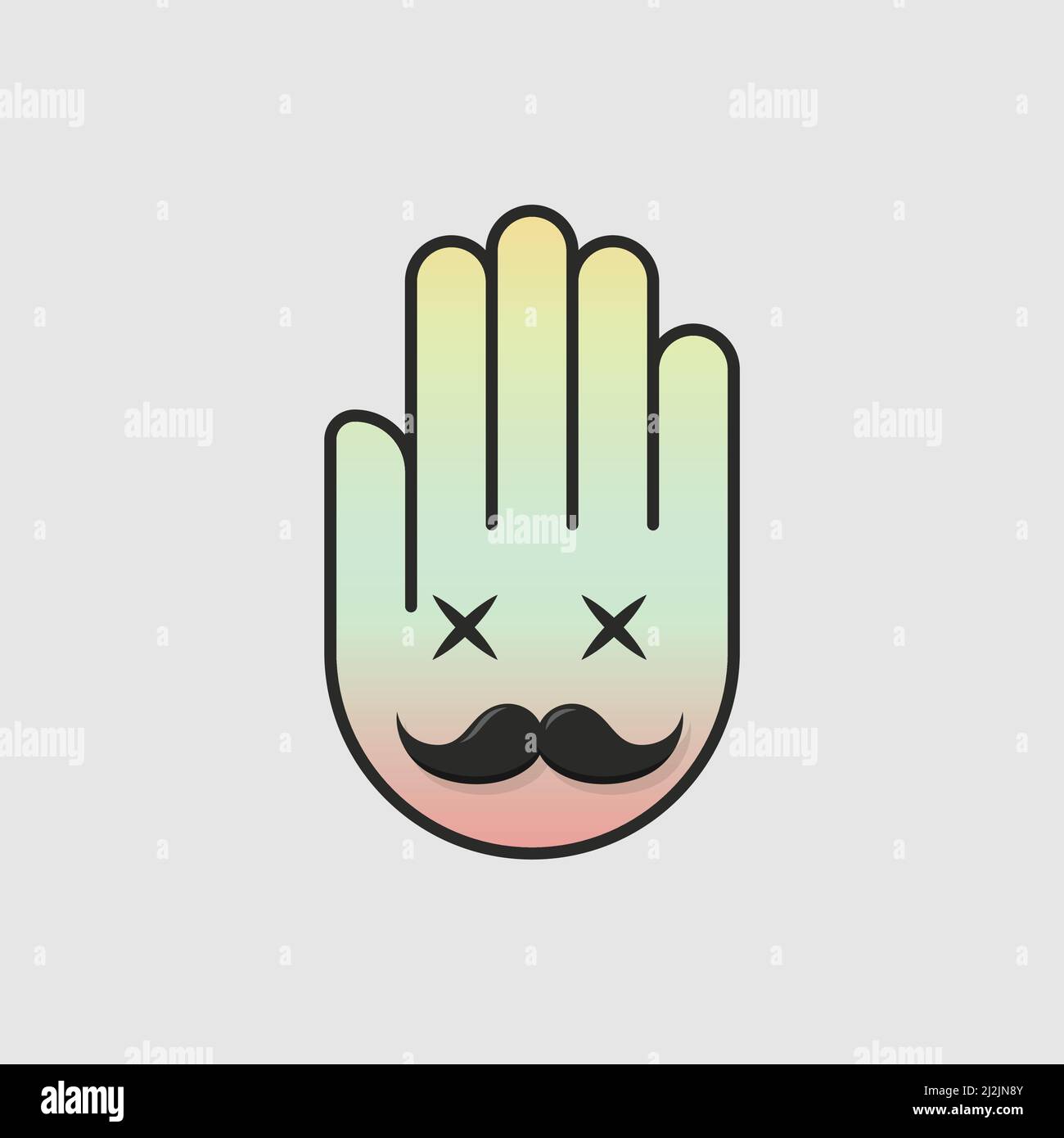 Hand Emoji cartoon with hangover expression design illustration Stock ...