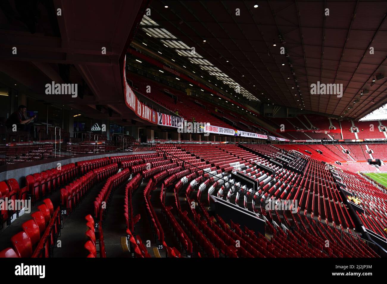 A general view of the stands at Old Trafford before the Premier League ...