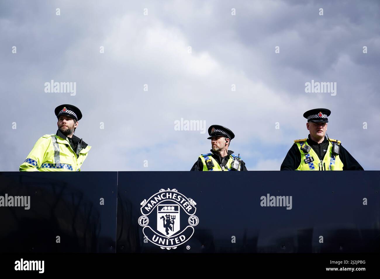 Police at the stadium before the Premier League match at Old Trafford ...