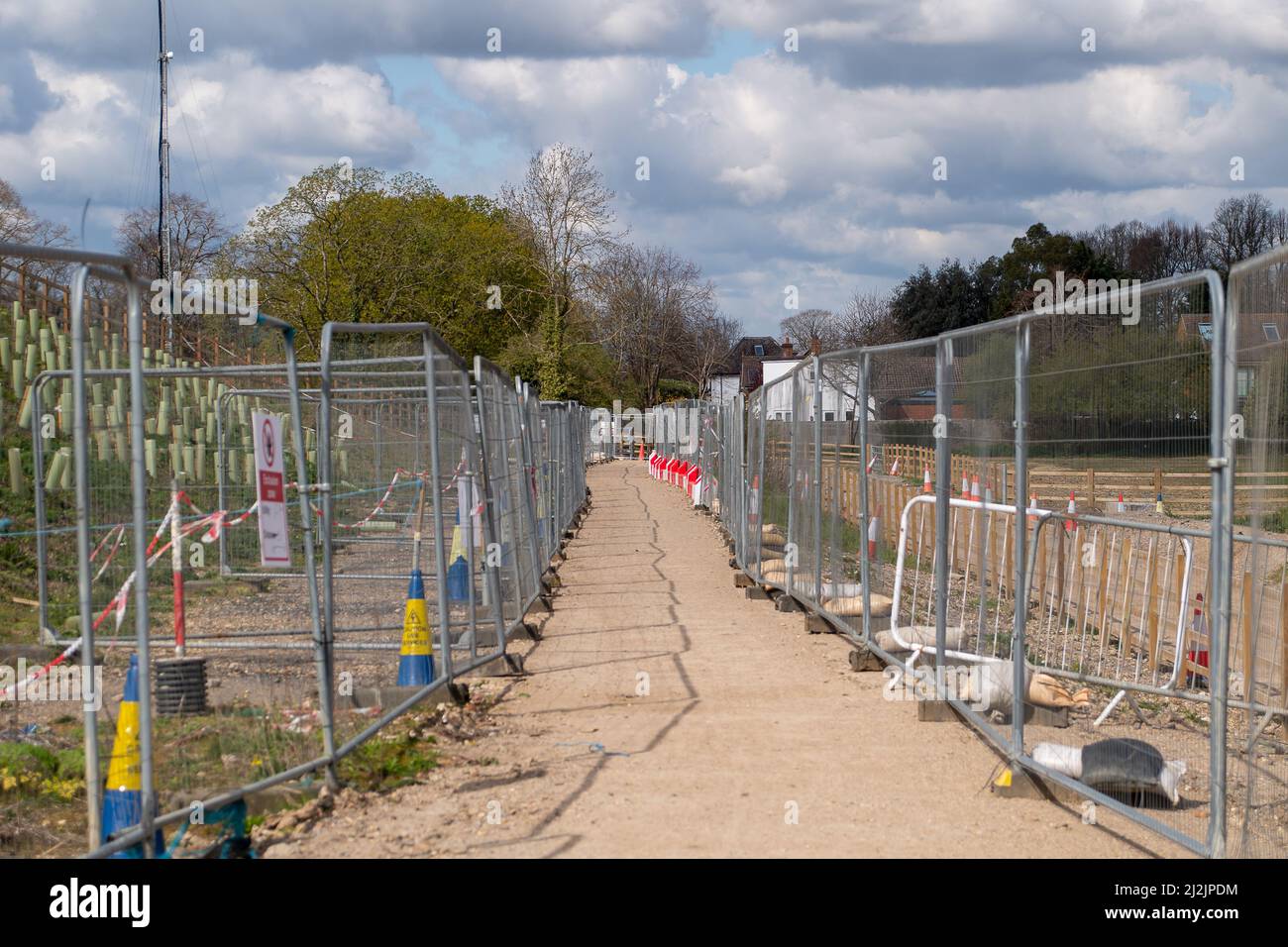 Dorney Reach, Buckinghamshire, UK. 2nd April, 2022. New metal fences ...
