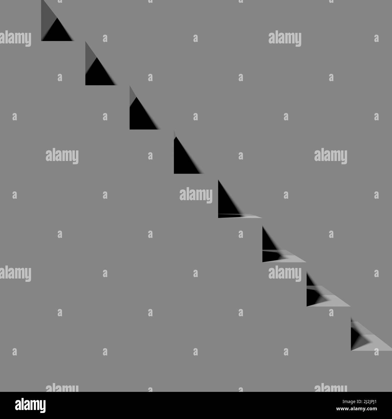 An illustration 3d render design of gray wall with triangle tops with ...