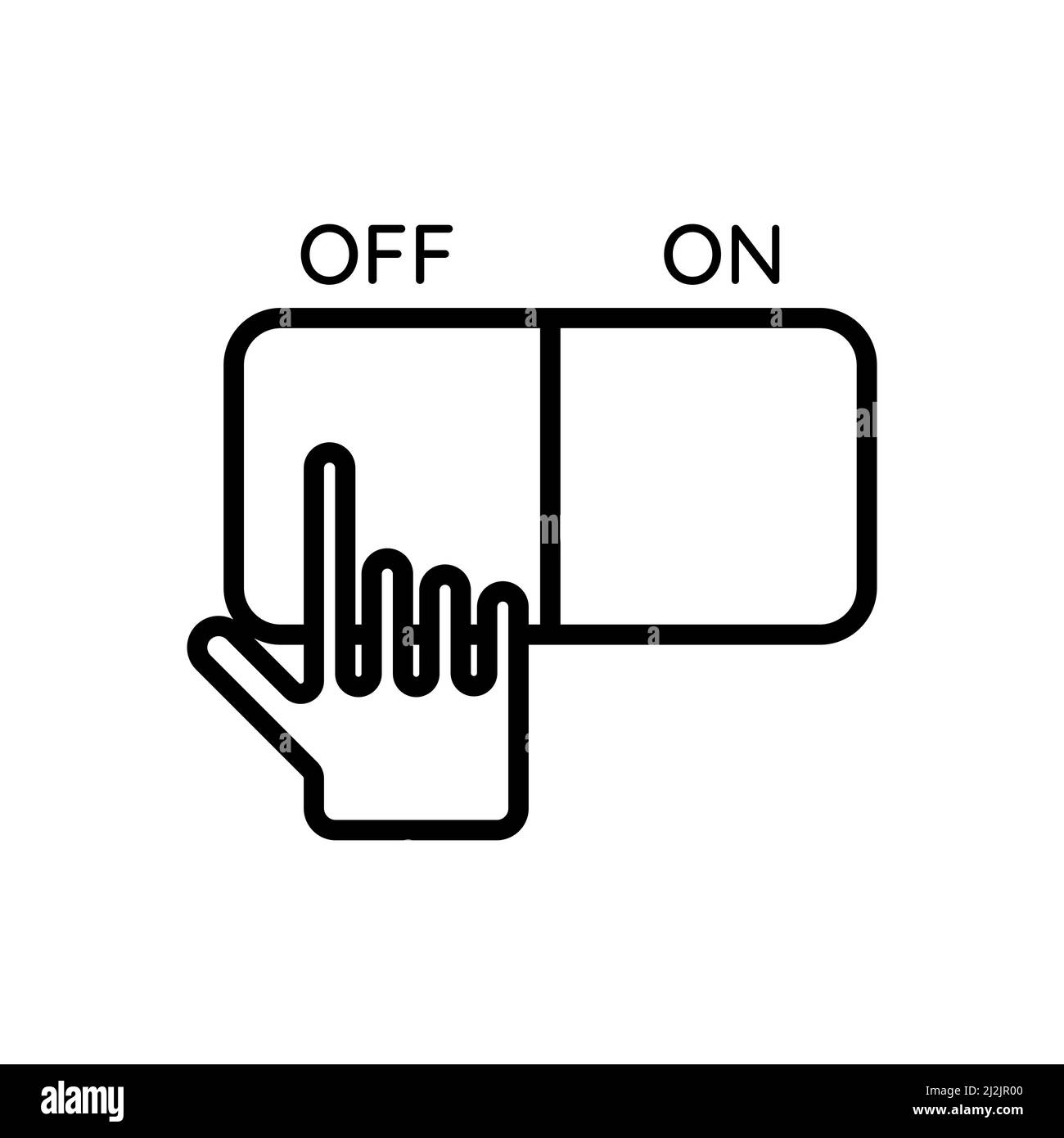 Hand clicking on turn off button vector icon Stock Vector Image & Art ...