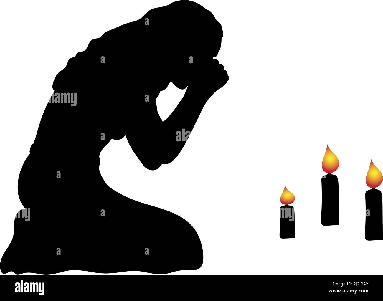 Woman mourning loss Stock Vector Images - Alamy