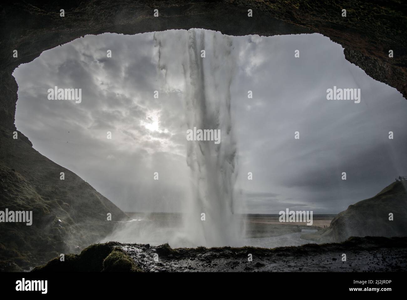 Underneath Seljalandsfoss Waterfall, iceland Stock Photo - Alamy