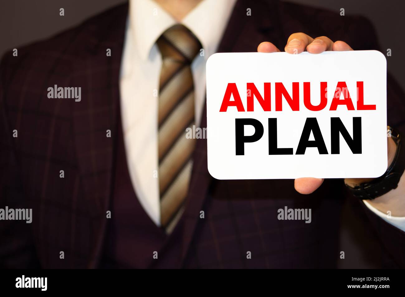 Annual report-text label in the business plan folder. Expresses a ...