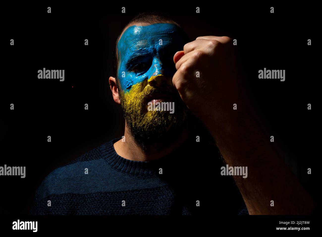 The Concept Stop war, the conflict between Ukraine and Russia. Portrait ...
