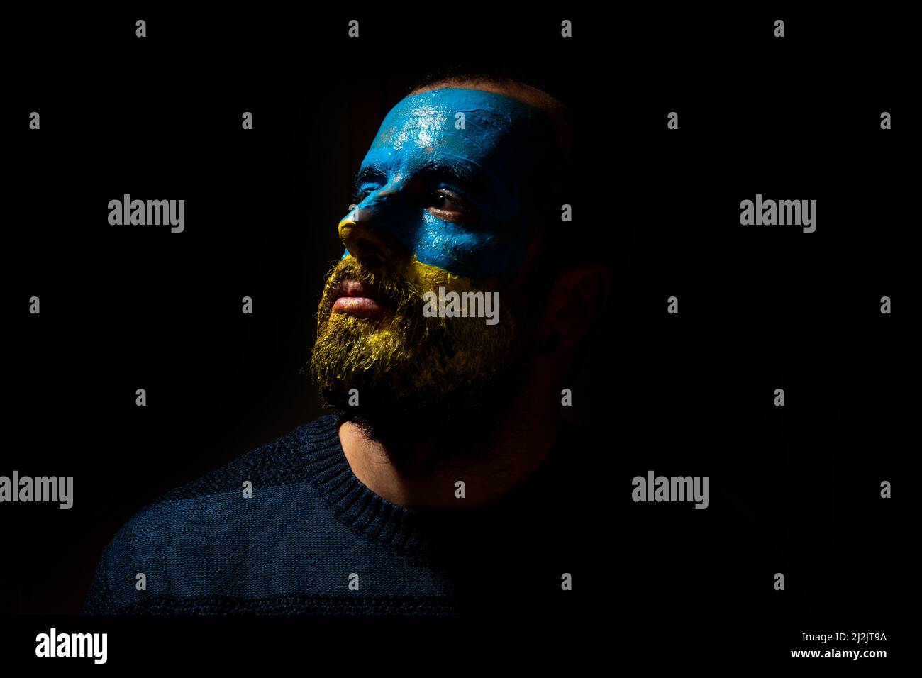 The Concept Stop war, the conflict between Ukraine and Russia. Portrait ...