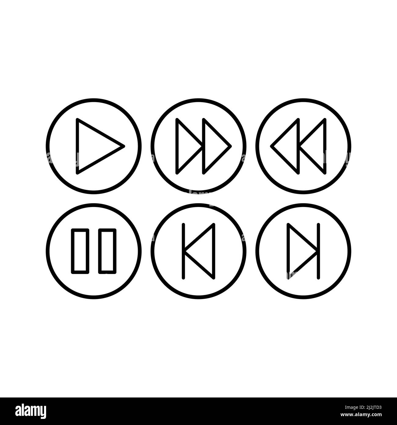 Music button vector icon set on white background Stock Vector Image ...