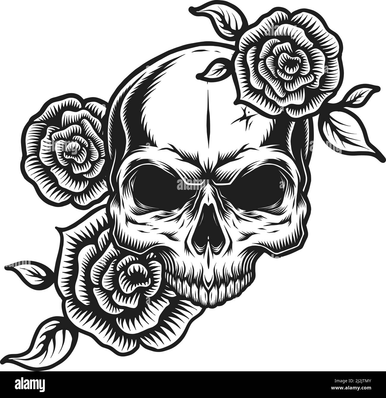 Girly Skull Tattoos With Roses