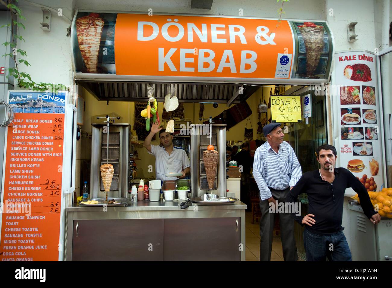 Doner food stand, traditional turkish fast food at the old town of ...