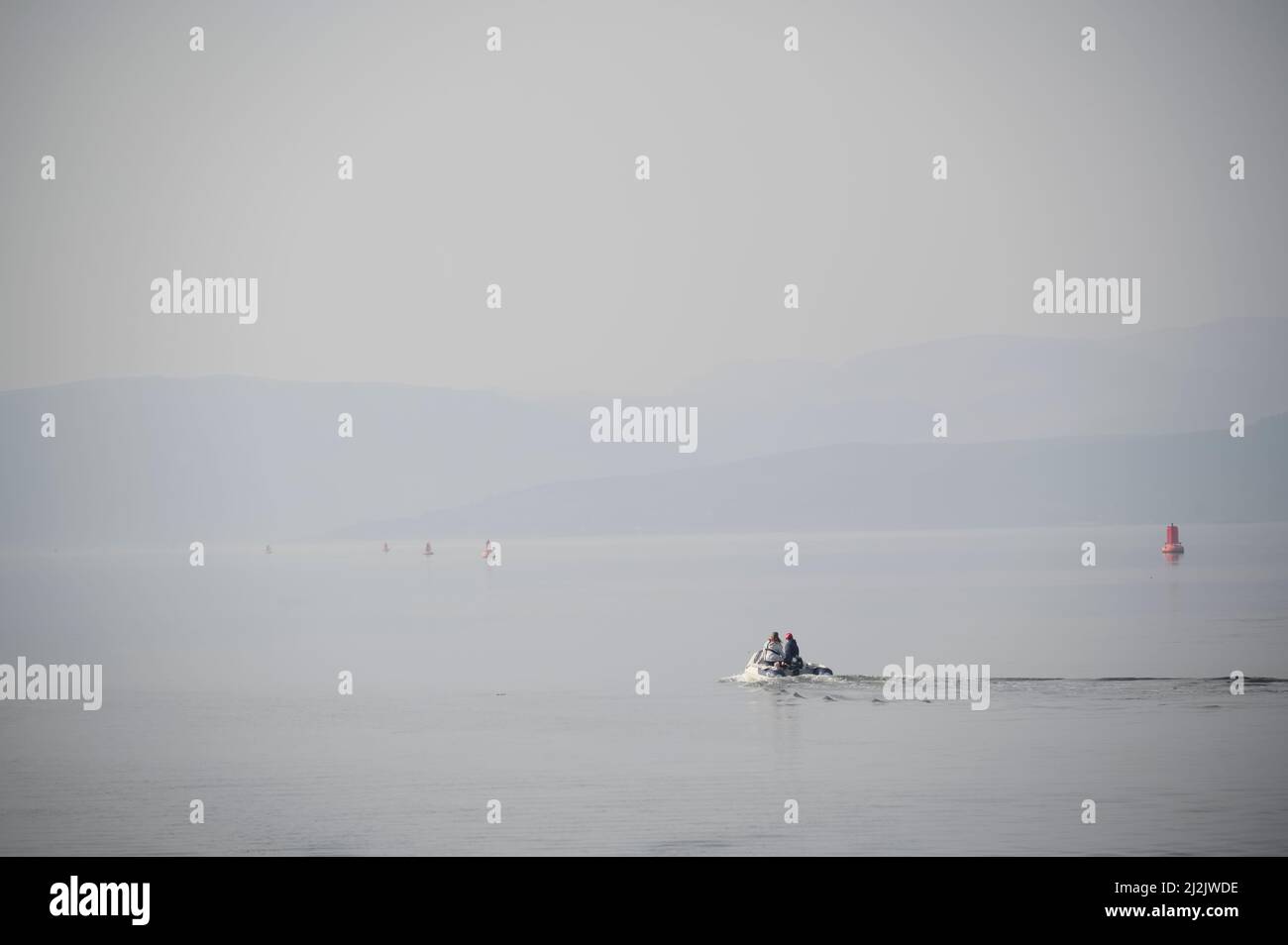 Inflatable dingy boat out on sea adventure Stock Photo - Alamy