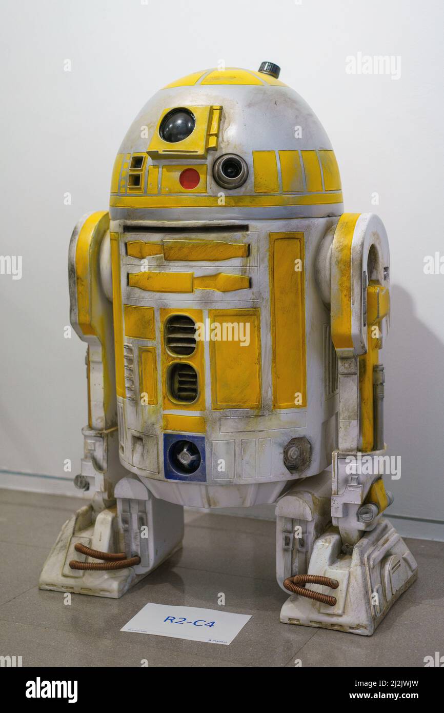 A figure of the character R2 C4 is exhibited during the exhibition of ...