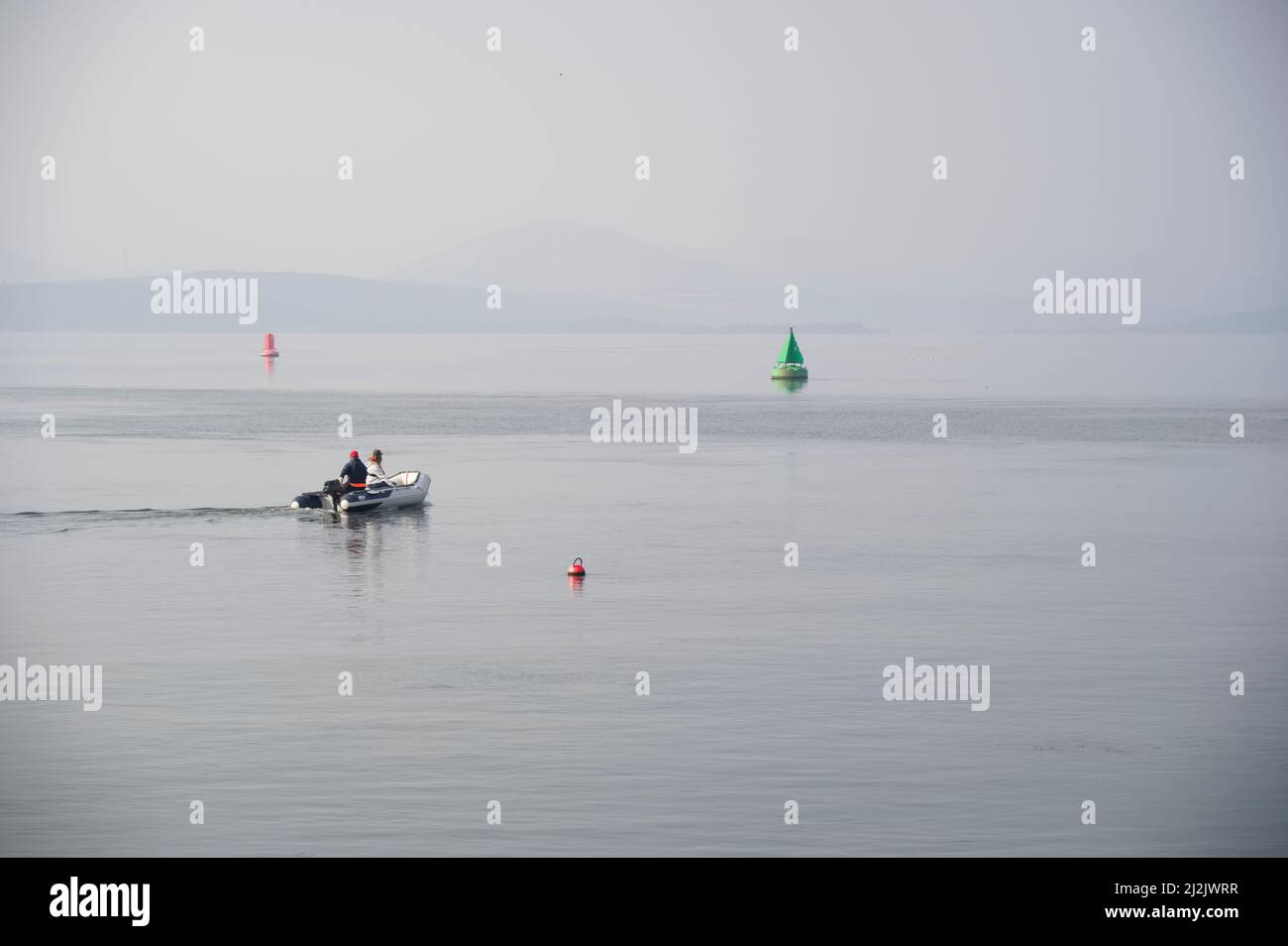 Inflatable dingy boat out on sea adventure Stock Photo - Alamy