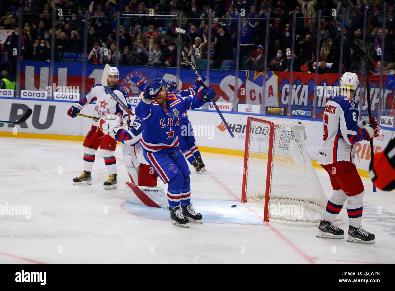 CSKA Hockey Club player, Leo Komarov (No.74) seen in action during the ...