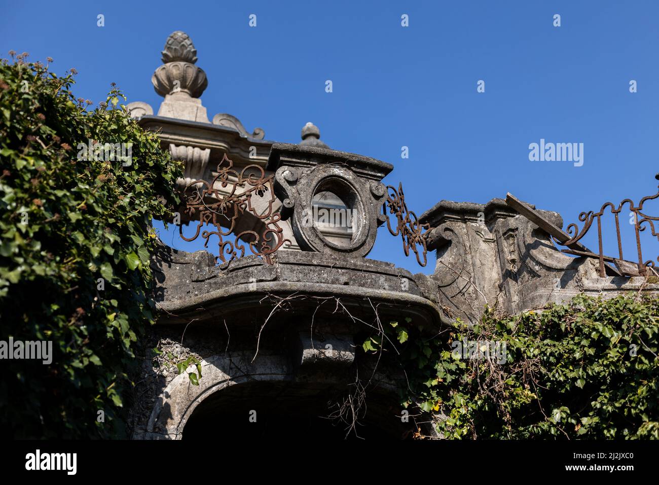 an ancient architecture of a stone structure of a european city in ...