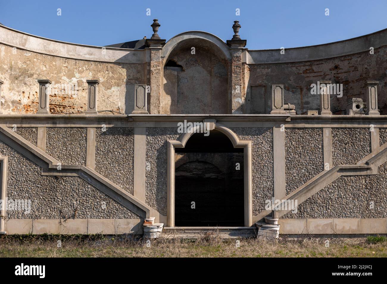 a large ancient arch of a beautiful castle in italy Stock Photo - Alamy