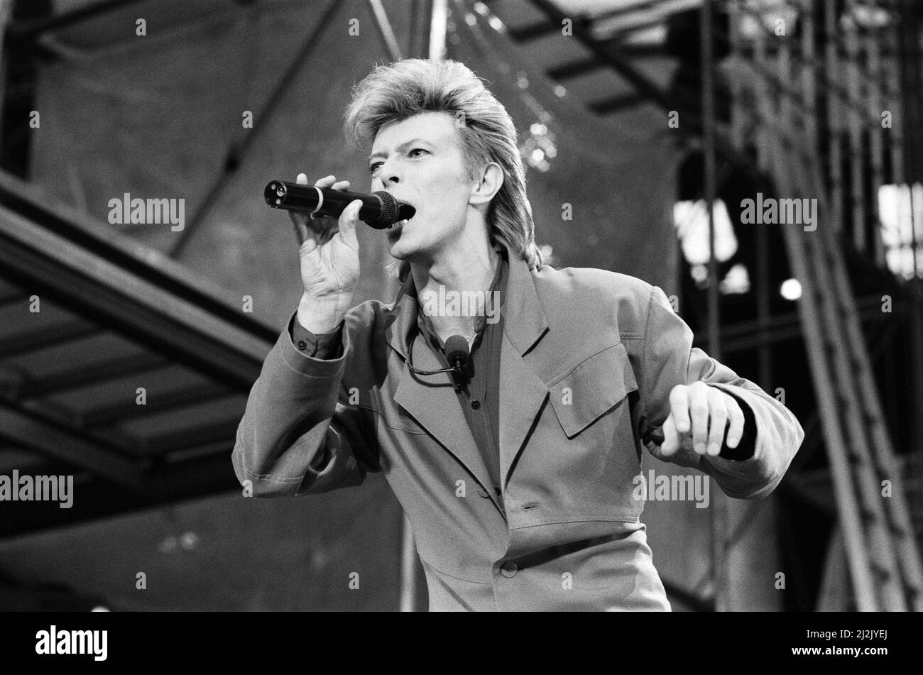 British pop singer David Bowie performing on stage at Wembley.20th June ...