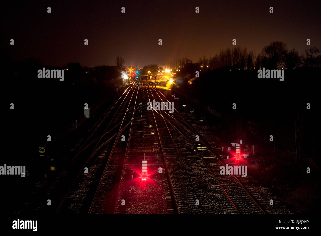 Milford Junction Monk Fryston, on a 4 track railway, Yorkshire, UK with ...