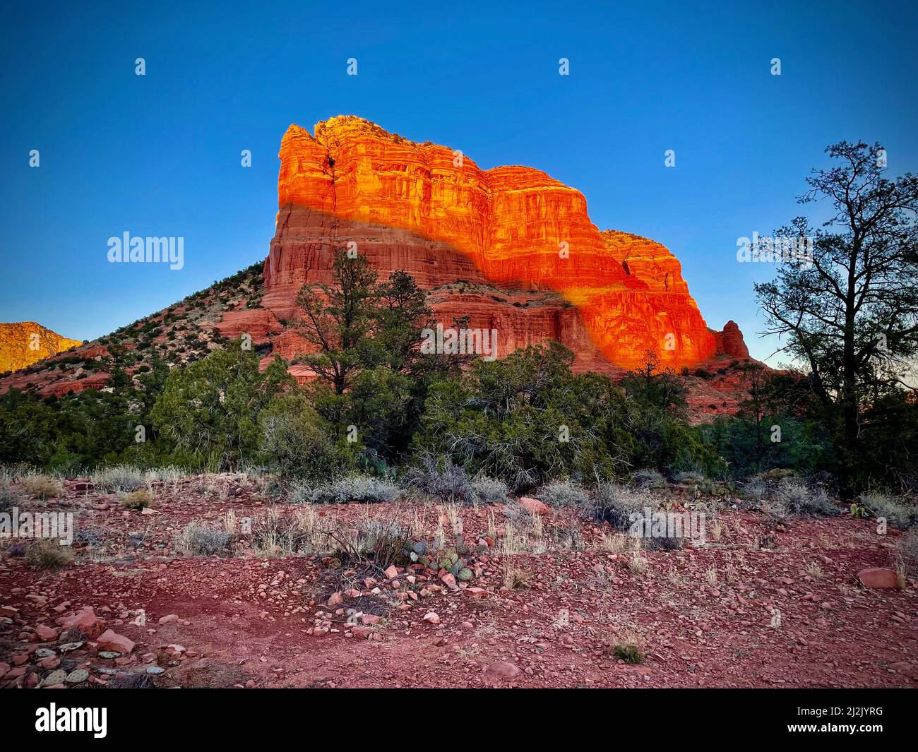 Shadows on rocks at sunset, Red Rock State Park, Sedona, Arizona, USA ...