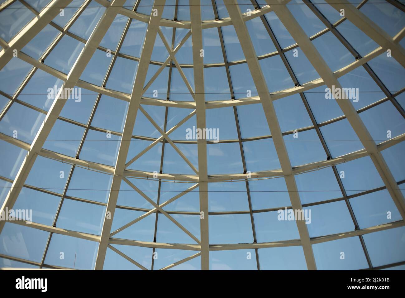 Dome is made of glass. Architecture details. Roof is in shape of sphere ...