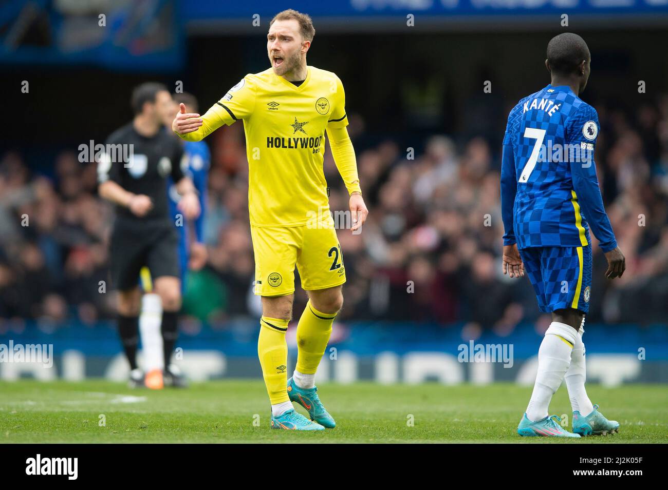 London, UK. 02nd Apr, 2022. Christian Eriksen of Brentford during the ...