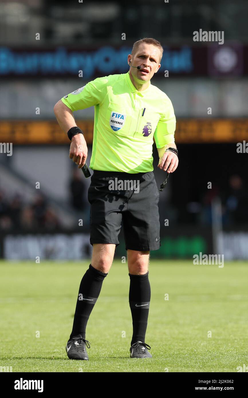 BURNLEY, UK. APR 2ND Craig Pawson, the match referee, during the ...