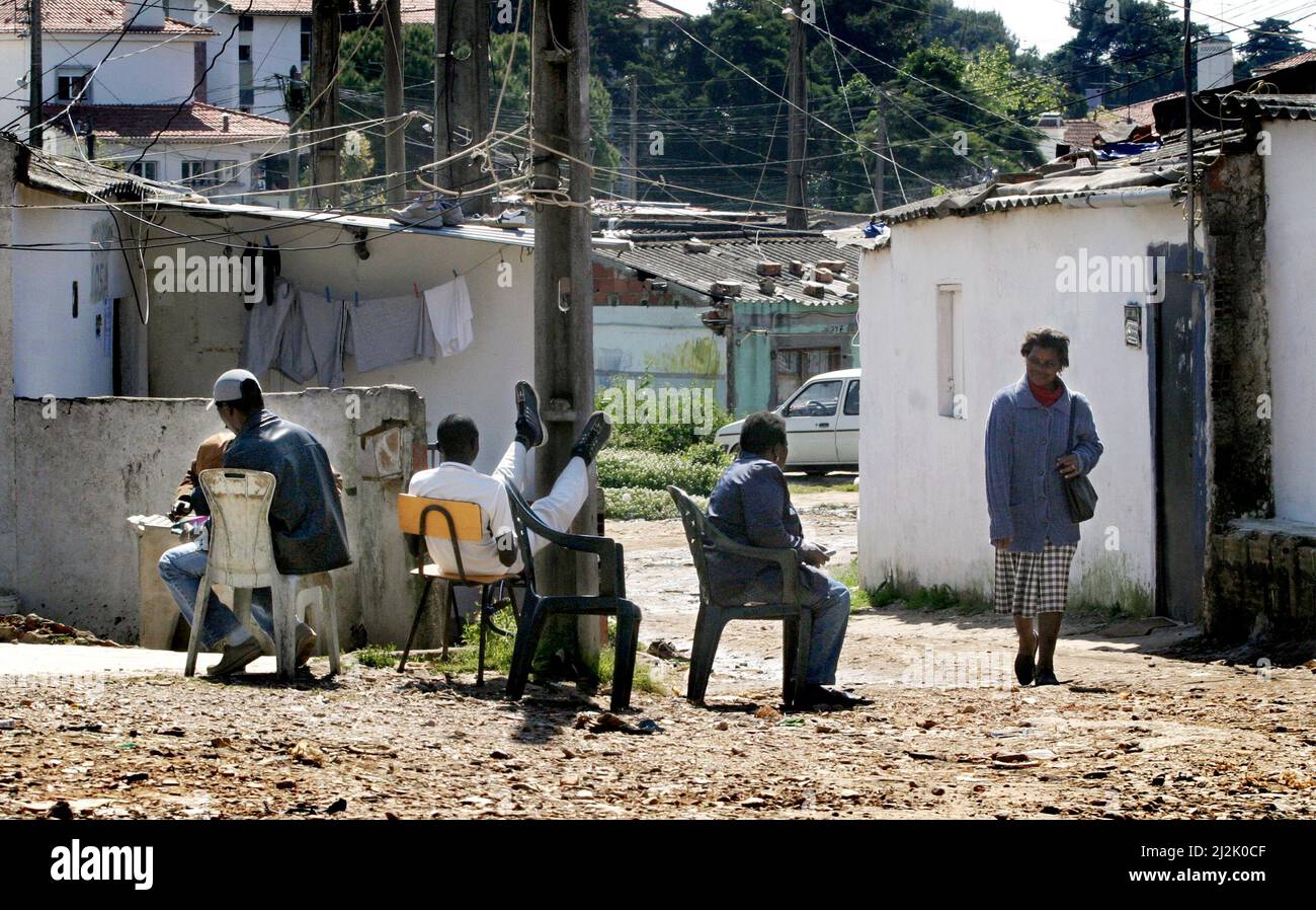Slum in Carcavelos just outside Lisbon, Portugal Stock Photo - Alamy