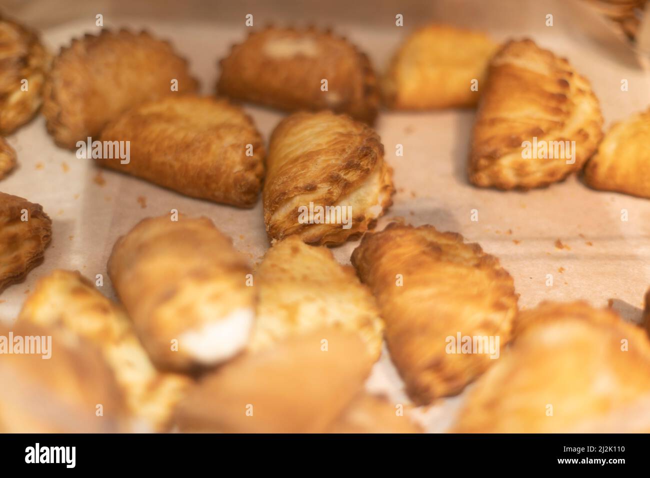Sweet pastries. Confectionery on store counter. Bakery in store Stock ...