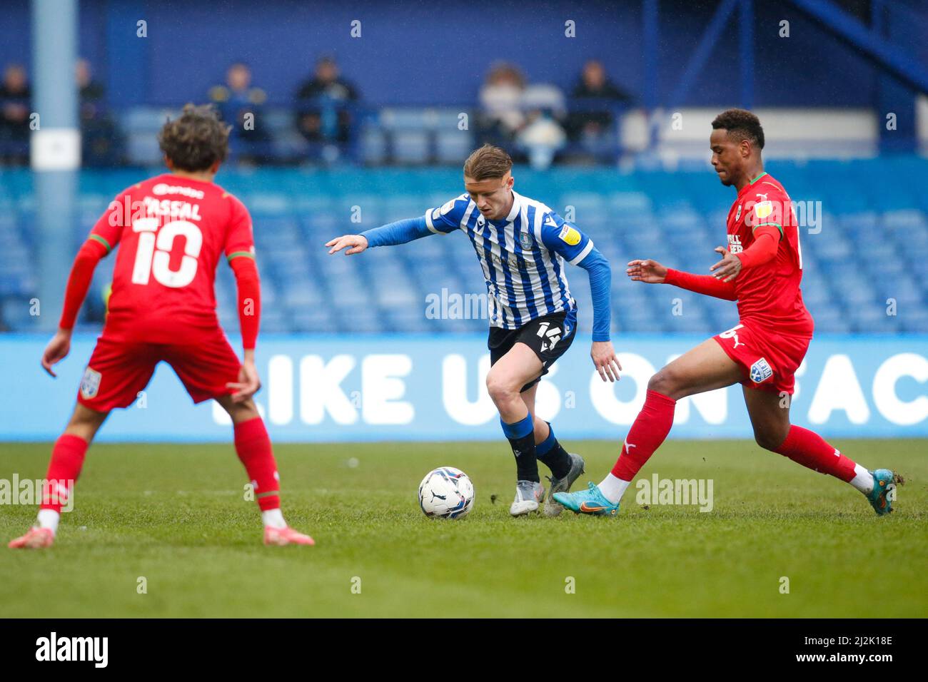 George Byers #14 of Sheffield Wednesday and Dapo Mebude #16 of AFC ...
