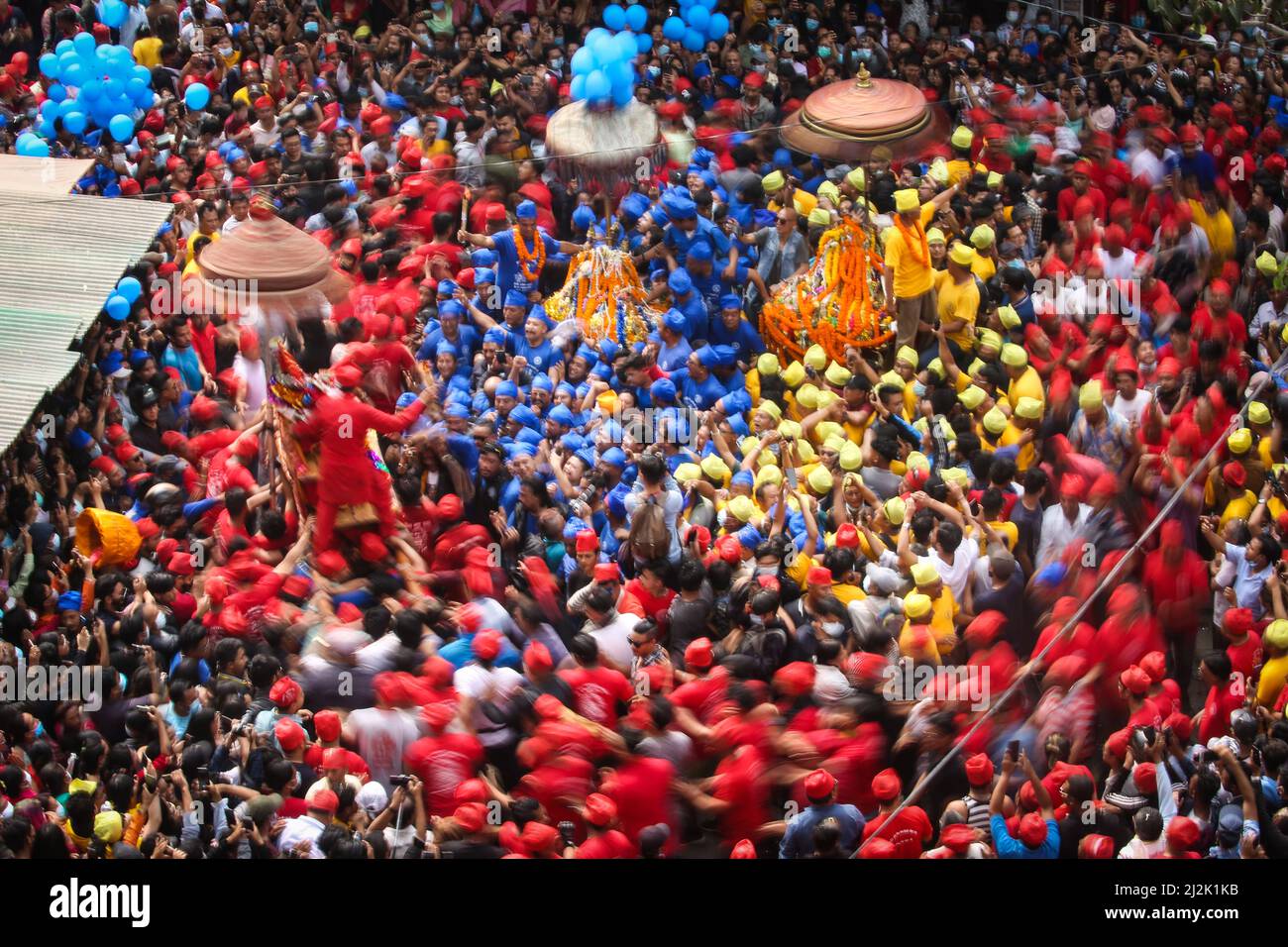 April 2, 2022, Kathmandu, Bagmati, Nepal: People from Newari community ...