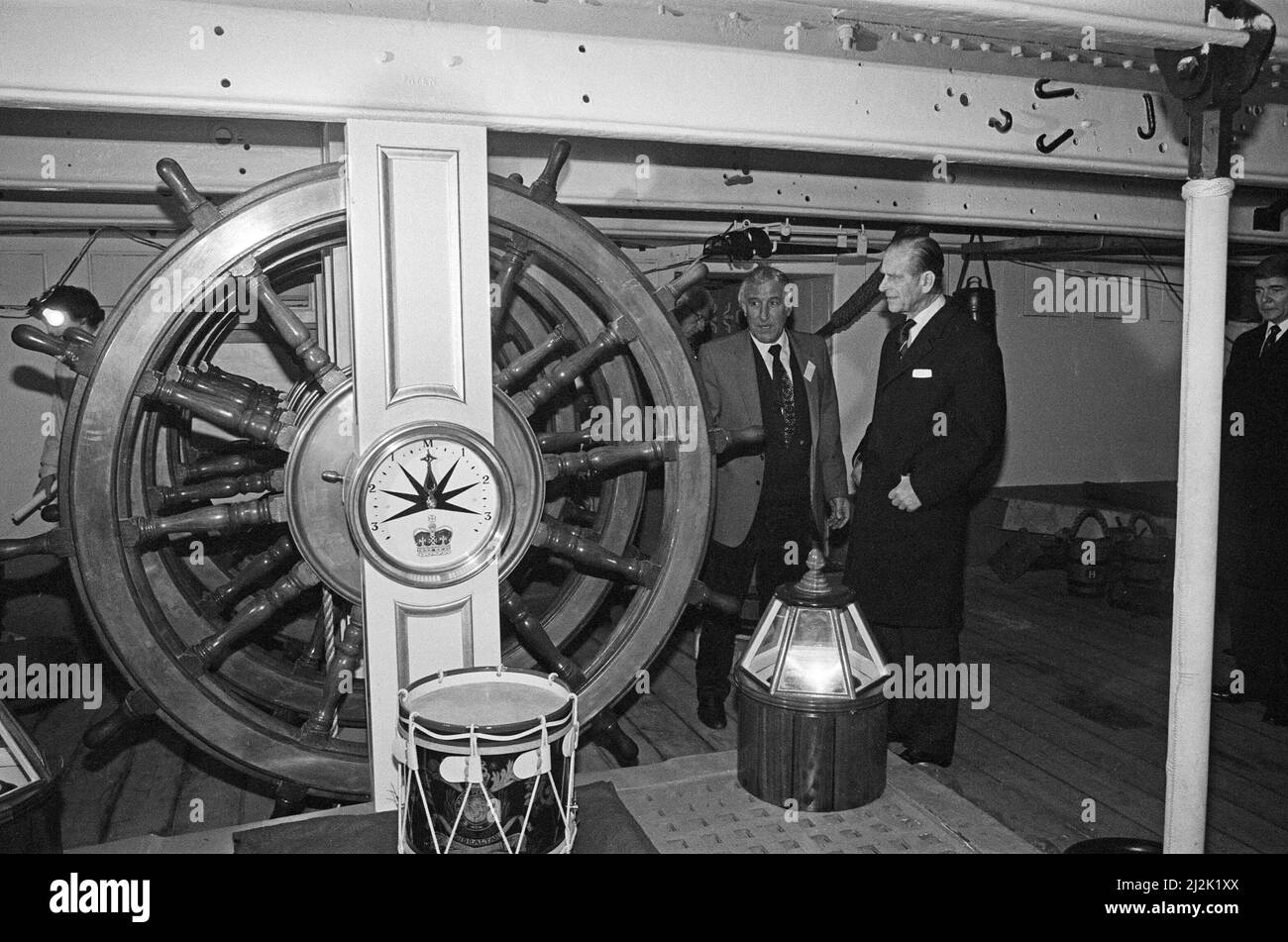 Prince Philip, Duke of Edinburgh, visiting HMS Warrior, Hartlepool ...