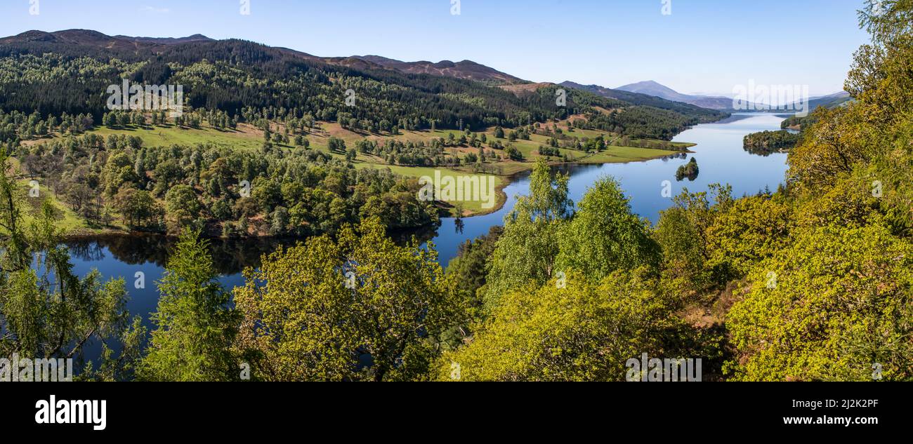 Aerial view of Loch Tummel, Pitlochry, Perth and Kinross, Scotland, UK ...